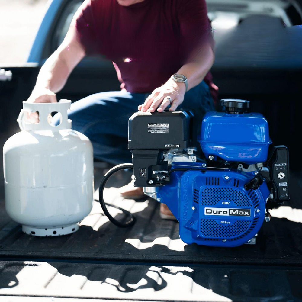 DuroMax XP18HPX 439cc 1-Inch Shaft Recoil/Electric Start Dual Fuel Eng ...